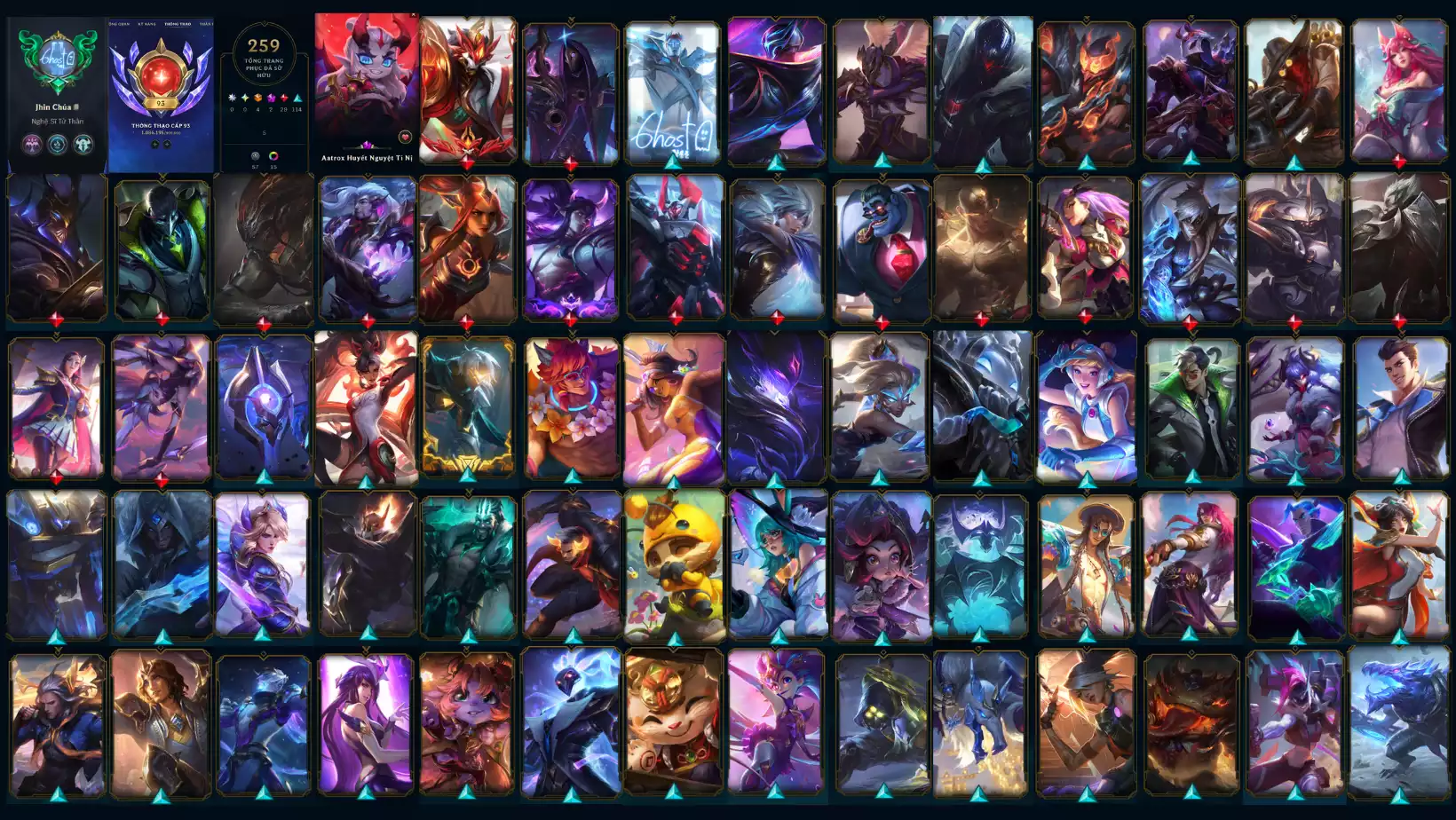Acc #81598: Main Jhin - 1Tr Thông Thạo Jhin Skin 259 - Full Tướng ...