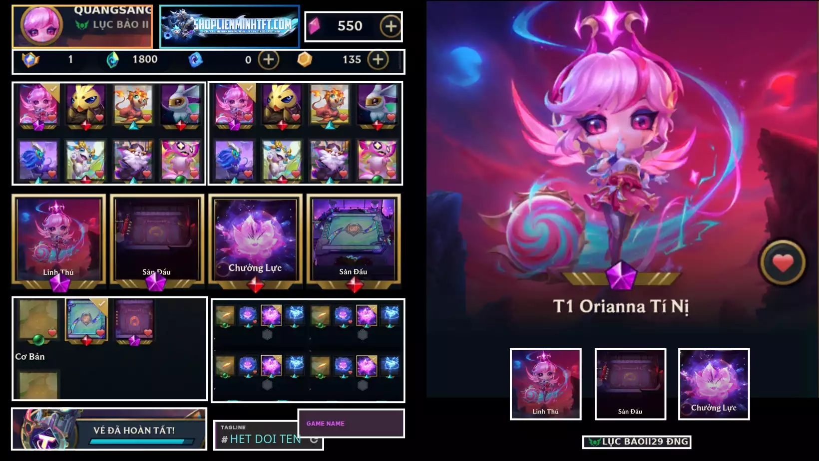 Acc #82115: TFT V1 2 TÍM - 1 PET TÍM - 1 SÂN TÍM 1 SÂN ĐỎ - NHIỂU ...