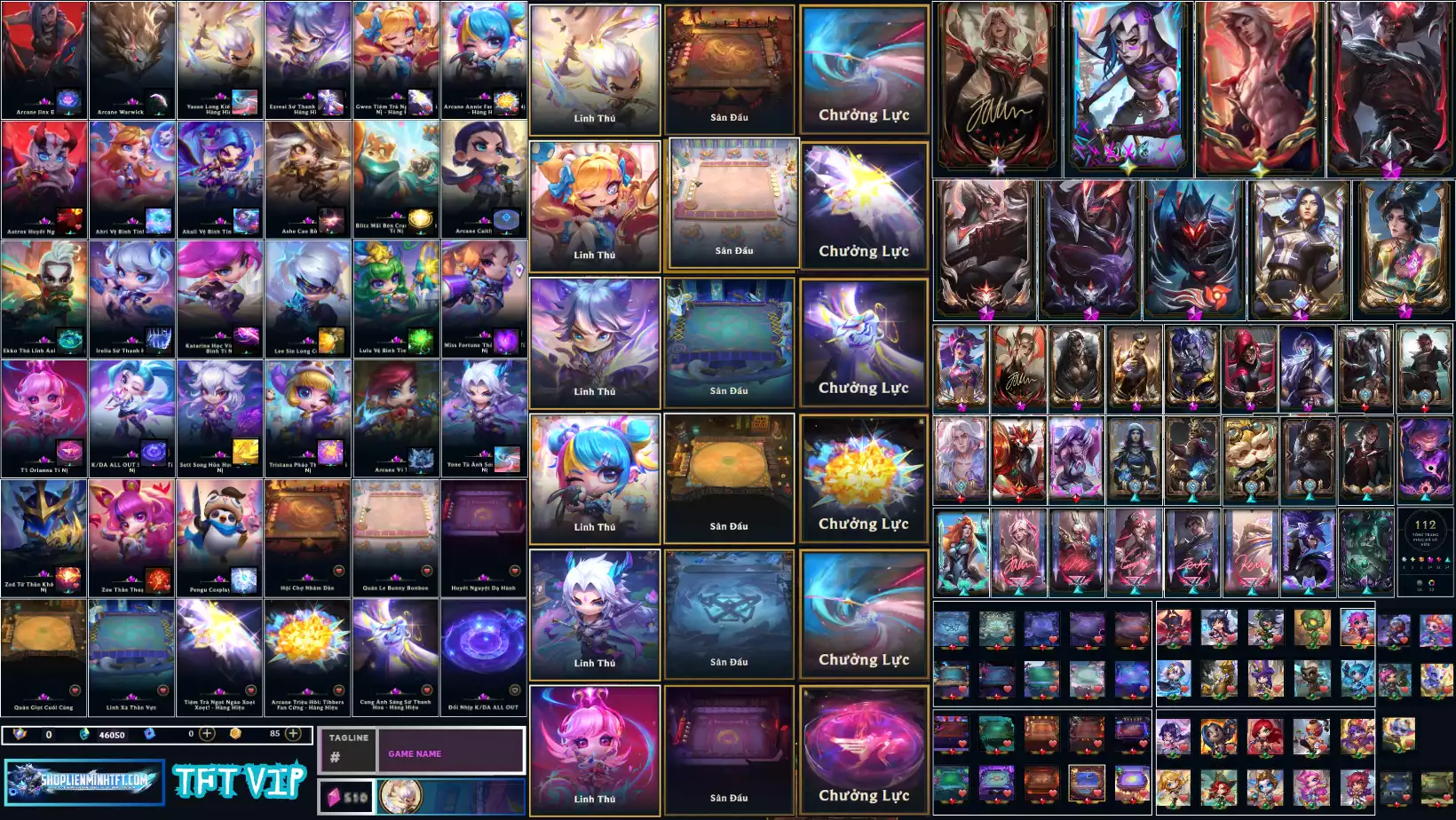 Acc #84960: TFT VIP LOL KHỦNG 36 TÍM - 27 PET TÍM - 5 SÂN TÍM 26 SÂN ĐỎ ...